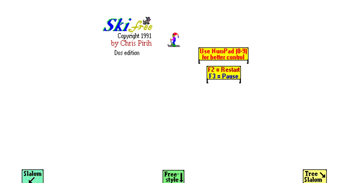Skifree DOS Edition | DOS games in browser