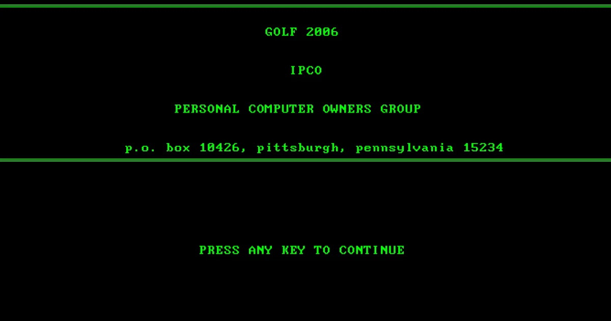 Golf | DOS games in browser