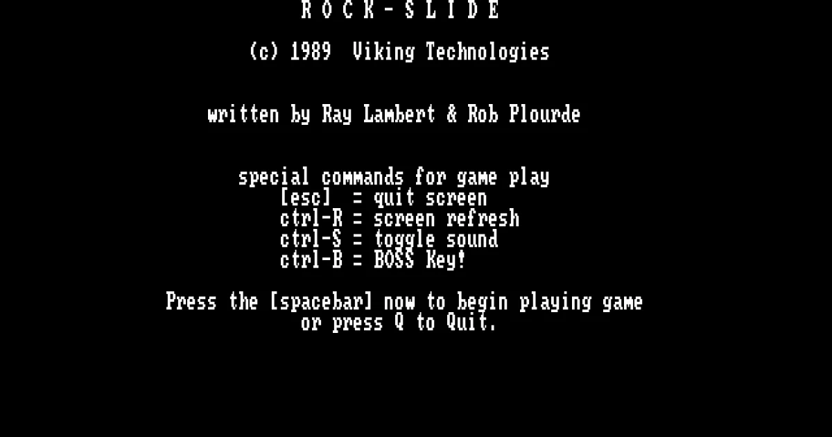 Rock-Slide | DOS games in browser