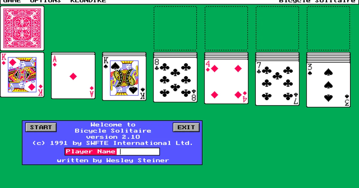 Bicycle Solitaire | DOS games in browser