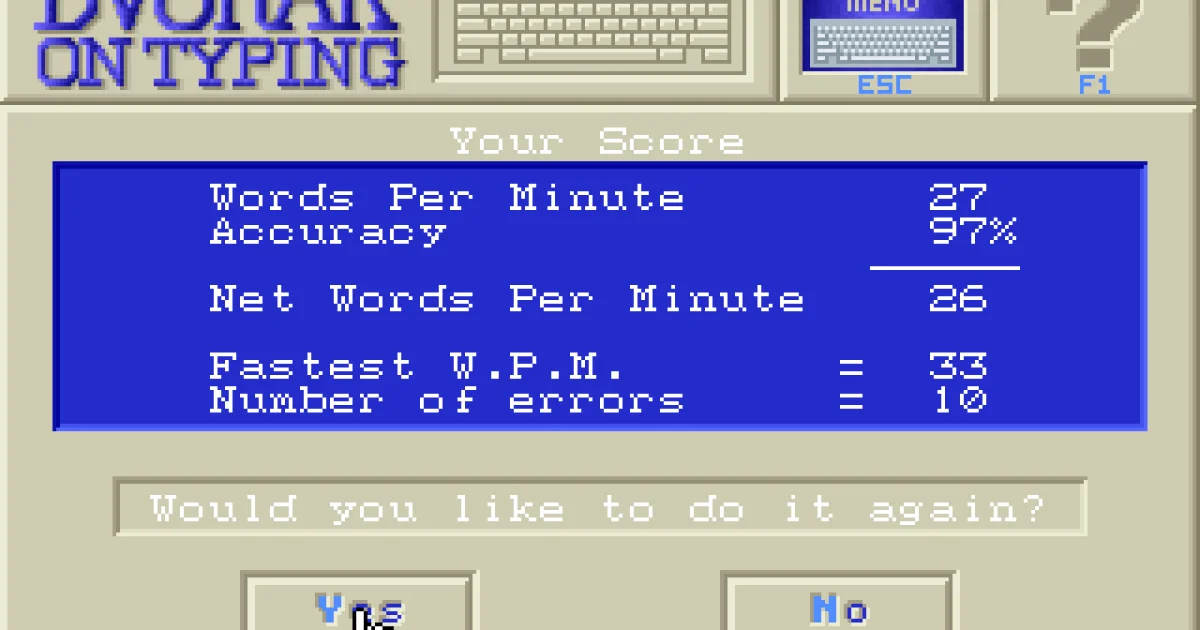 Dvorak on Typing | DOS games in browser