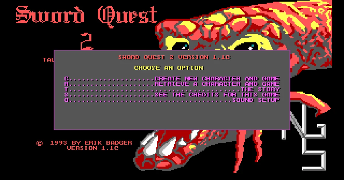 Sword Quest 2: Tale of the Talisman | DOS games in browser