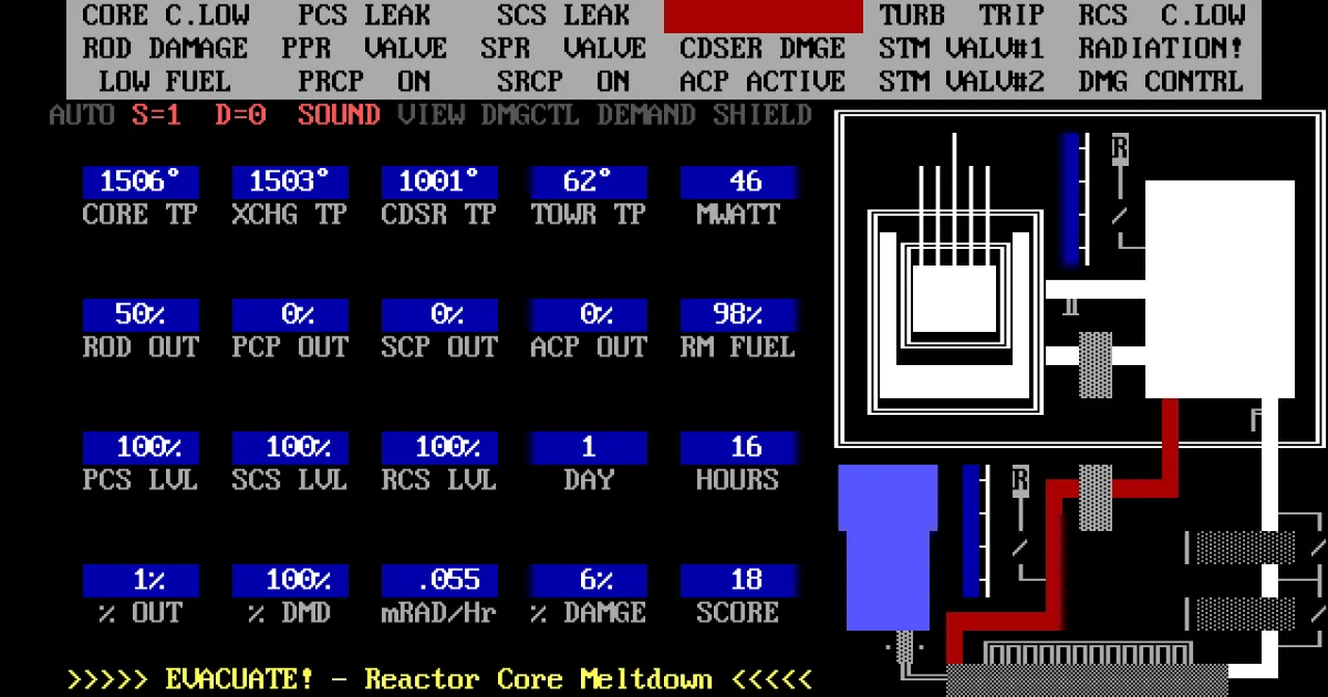 The Oakflat Nuclear Power Plant Simulator | DOS games in browser