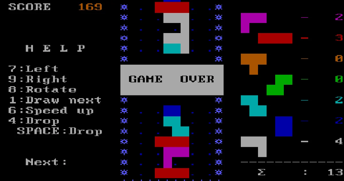 Tetris (1986) | DOS games in browser