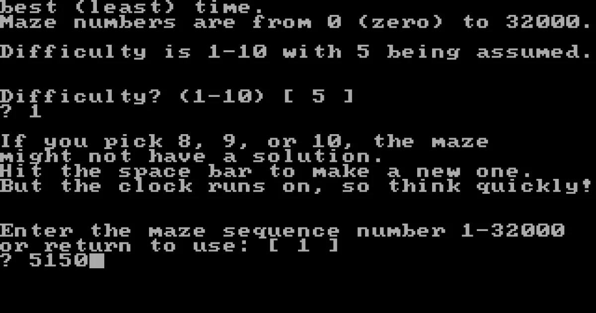 Maze | DOS games in browser