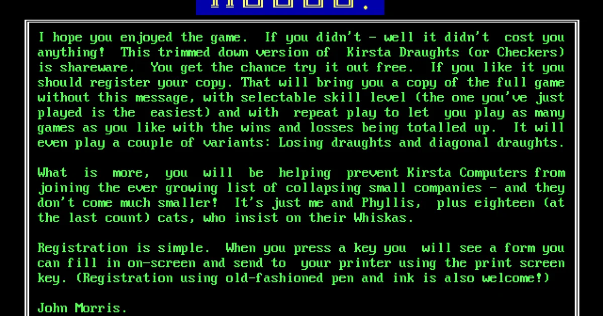 Draughts | DOS games in browser