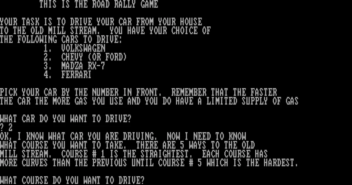 Road Rally | DOS games in browser