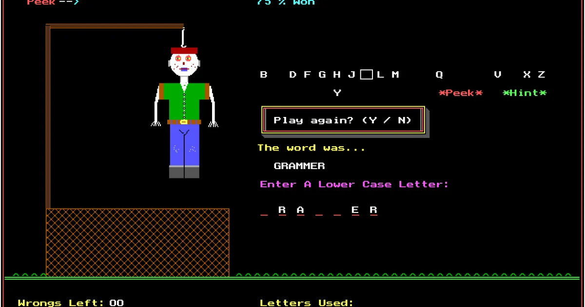 Hangman | DOS games in browser